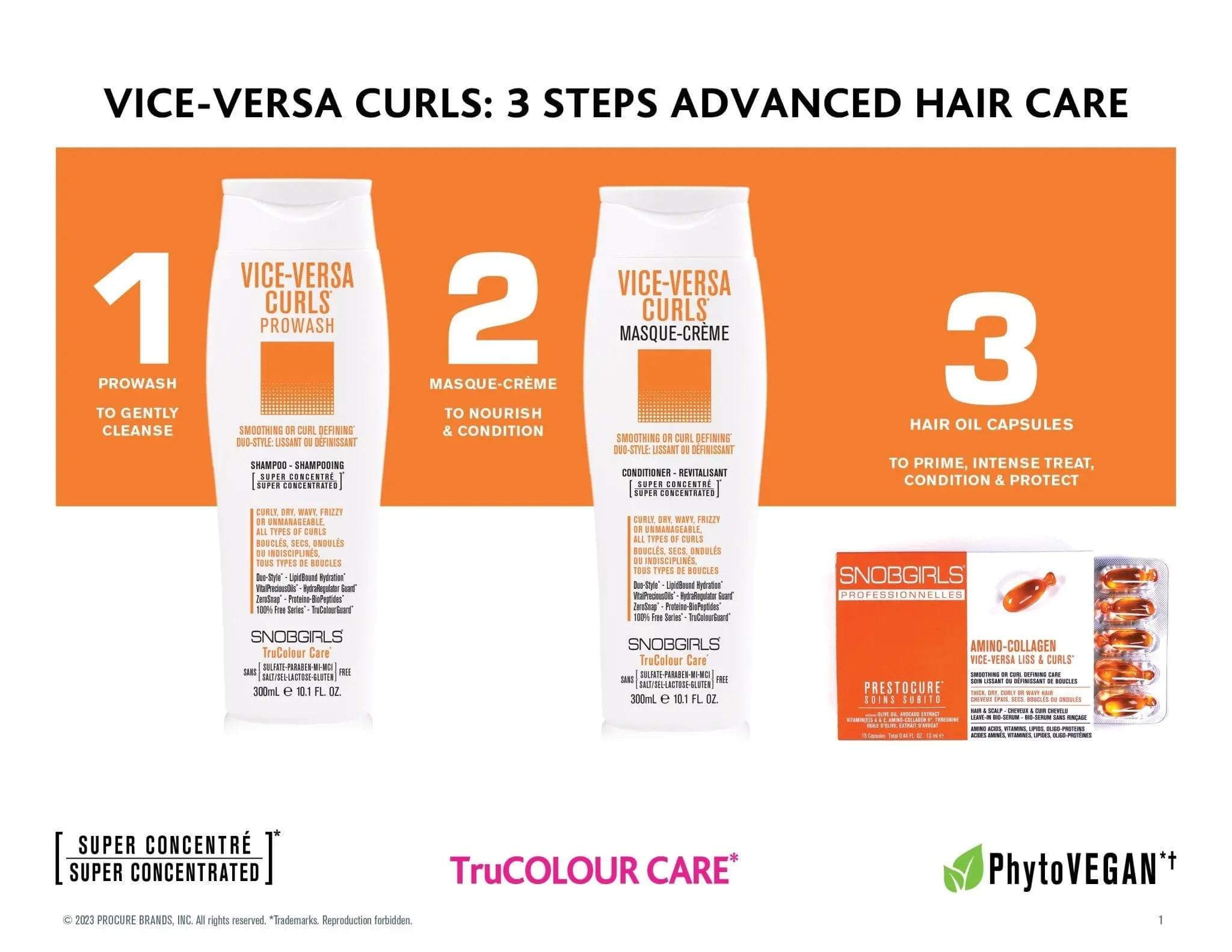 Trio VICE-VERSA CURLS Vegan Shampoo, Conditioner, Hair OilTrio VICE-VE ...
